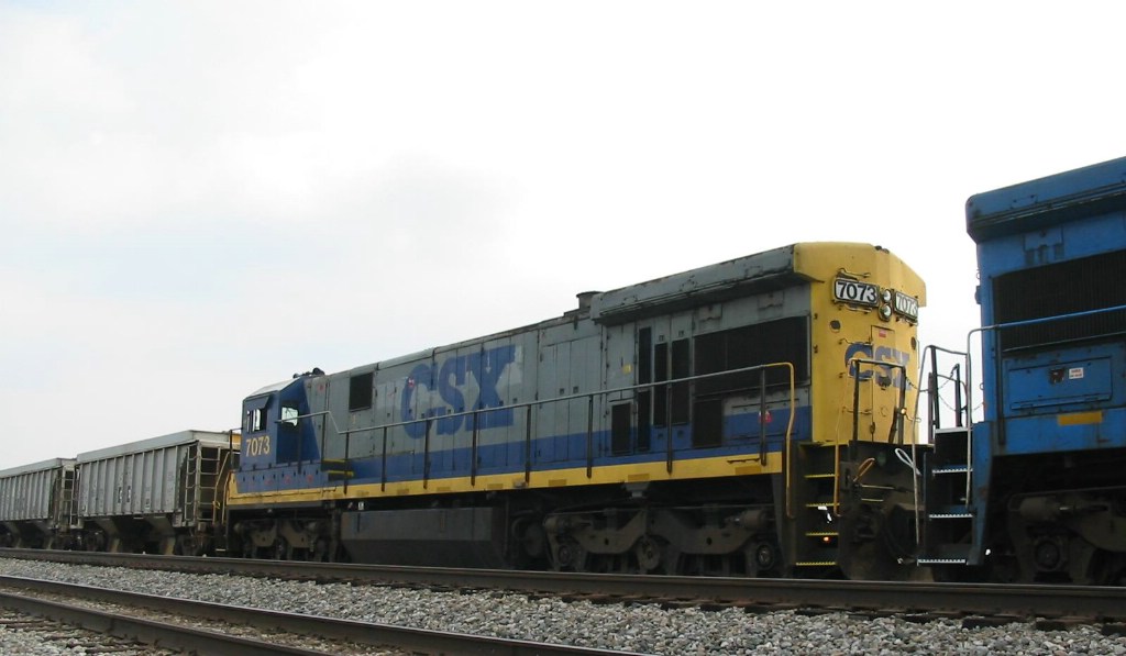 CSX 7073 sits south of town